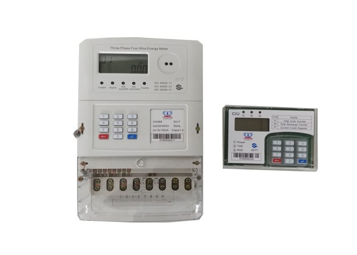 LCD Display STS Prepaid Meters Three Phase Four Wire Keypad Split BS Digital Meter