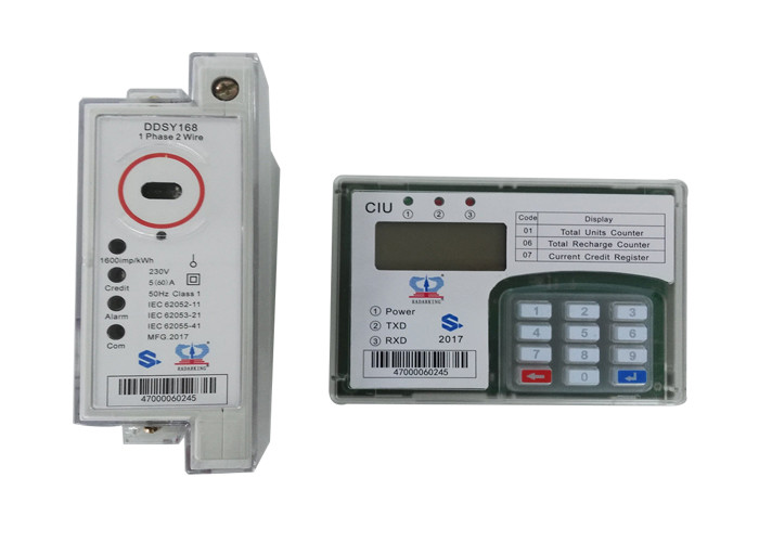 Single Phase Split Prepaid Electricity Meter , Din Rail Power Meter ...