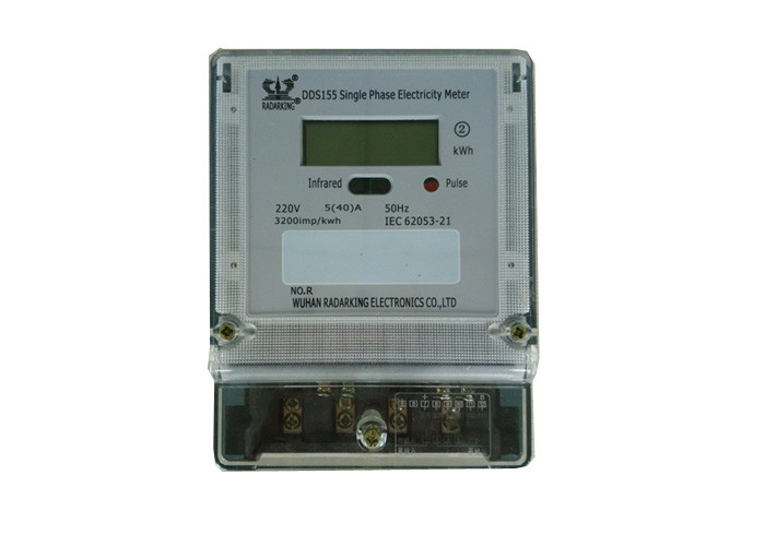 Static Single Phase Electric Meter Double Circuit Anti Tamper KWH Meter ...
