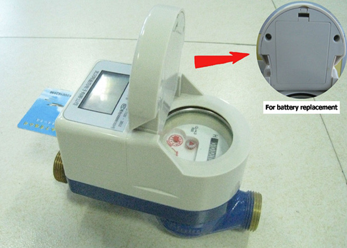 Brass DN 15 Smart Water Meter IC Card Prepayment With Exchange Battery