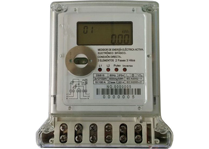 Anti Tamper Digital Power Meter Two Phase Three Wires Electric Watt ...