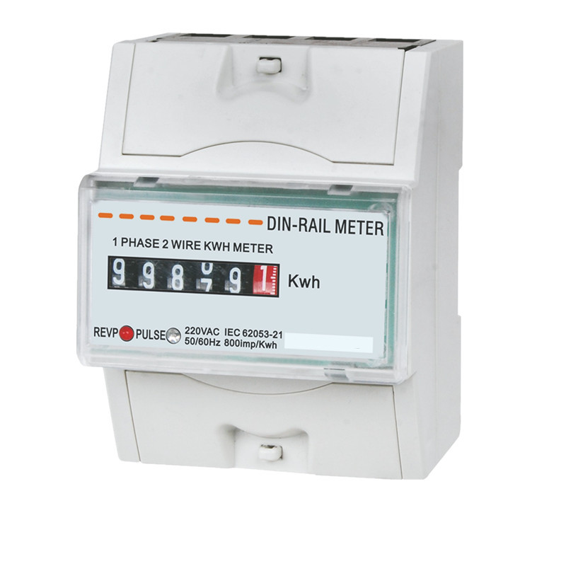 High Accuracy Din Rail Watt Hour Meter , 4P Single Phase Watt Hour ...